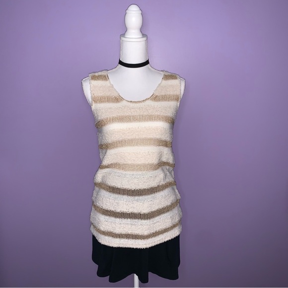 Hem & Thread | Sweaters | Nwt Boutique White And Tan Knit Top | Poshmark
